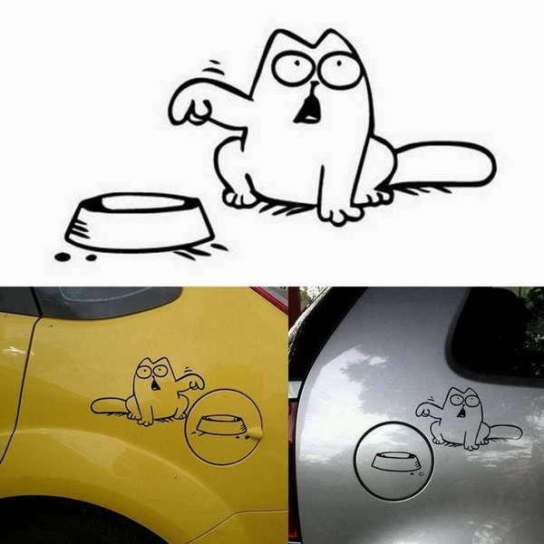 Simon's Cat Decal Hungry "Feed Me!"cute Funny Black White Reflective ...