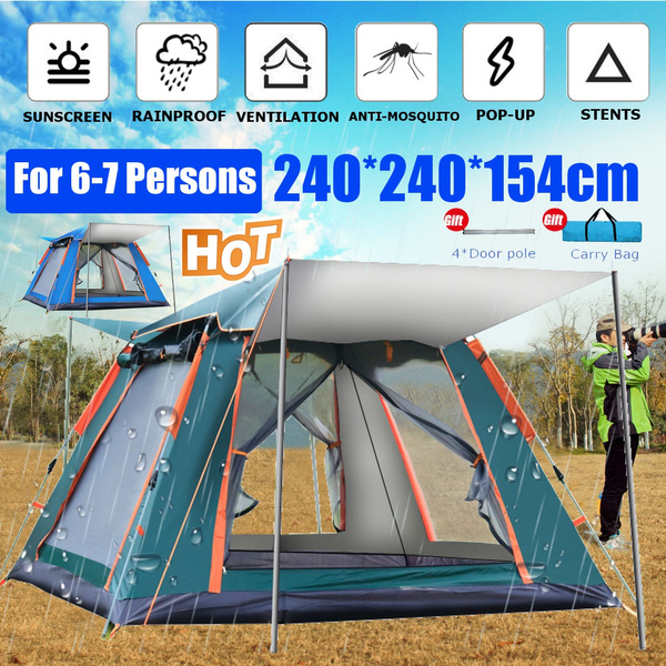 2021 Upgrade 6-7 Person Open Tent Throw Pop Up Tents Outdoor Camping ...