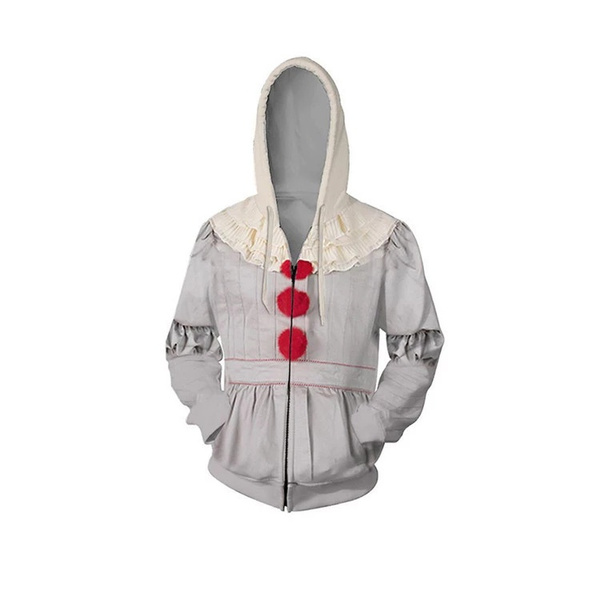 Pennywise Cosplay Costume Hoodie 3D Print Costume Jacket Zipper ...