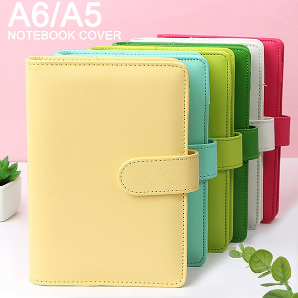 Macaron Color Leather Notebook Cover A5/A6 Notepad Journal Planner ...