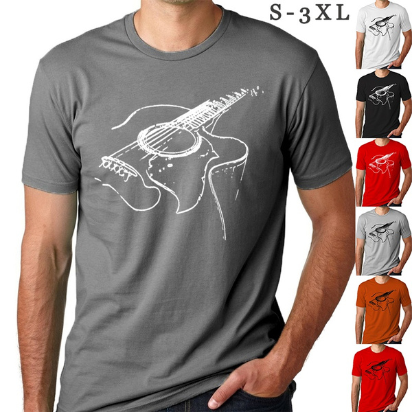 Mens Guitar Player T Shirt Cool Musician Tee Music T Shirt Artistic ...