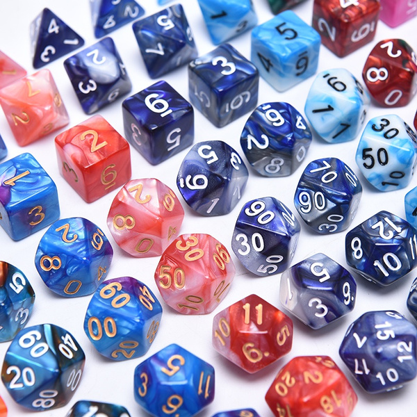 7/1pcs Dichromatic Mul-Color Polyhedral Dices RPG Dungeons and Dragons ...
