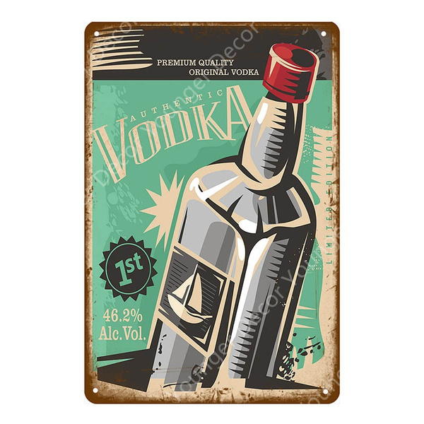 Russian Vodka Metal Signs Classic Absolut Vodka Beer Poster Pub Club ...
