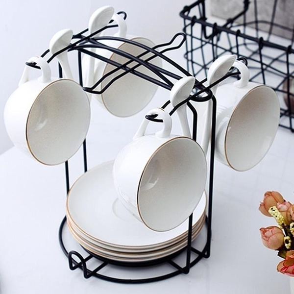 Coffee Cup Holder Hanging Partition Cup Holder Storage Rack Iron Cup ...
