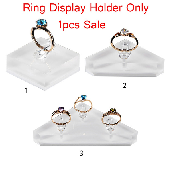 Clear Acrylic Jewelry Holder Photography Props Ring Clips Display Stand ...