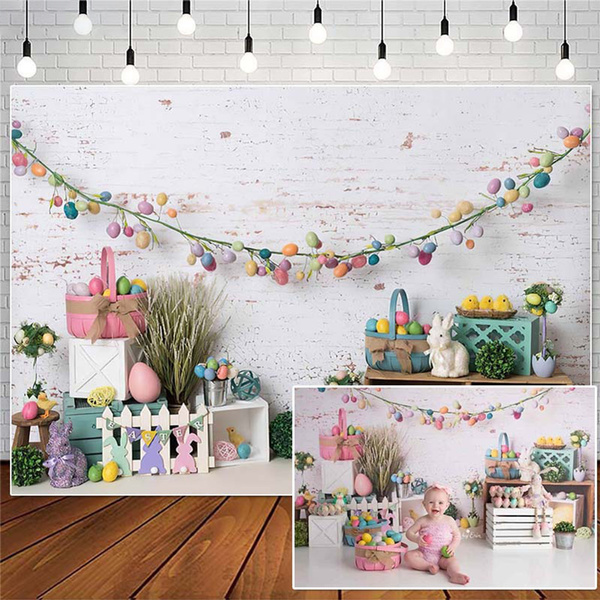 4 Styles Happy Easter Bunny Egg Vinyl Photography Background Photo ...