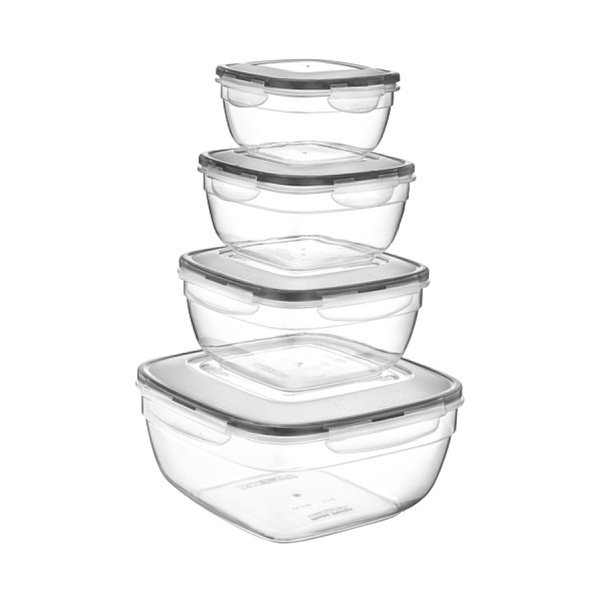 Set of 4 Fresh Box Airtight Square Storage Containers Plastic | Wish