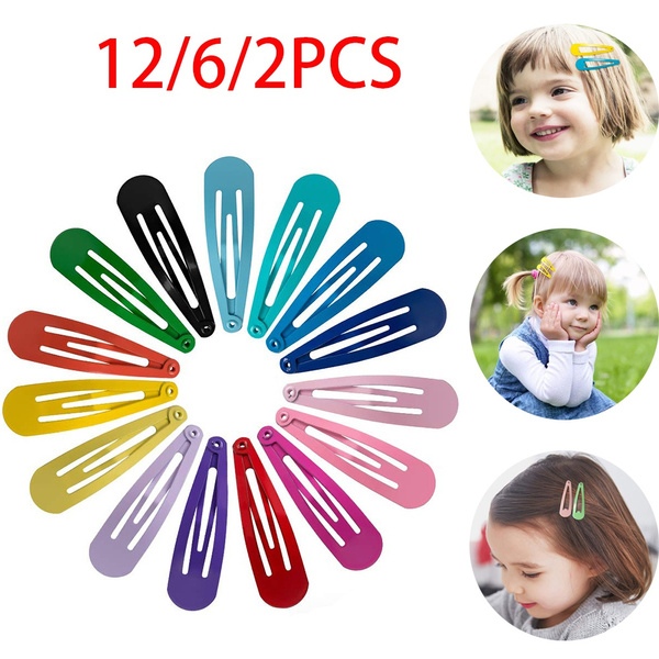 2 Inch Snap Hair Clips Hair Barrettes Solid Candy Color Snap Barrettes ...