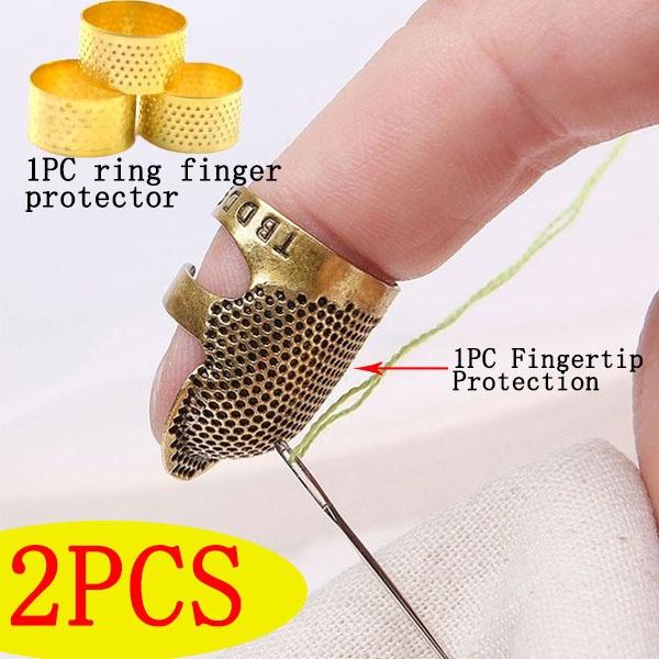 2PCS Retro Sewing Thimble, Finger Protector Metal Shield Protector ...