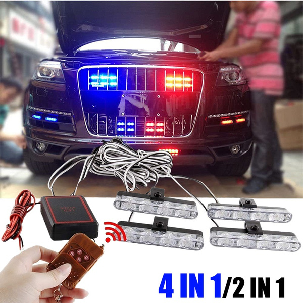 2 In1/4 In 1 Remote Control Wireless 12V Emergency Strobe Warning Light ...