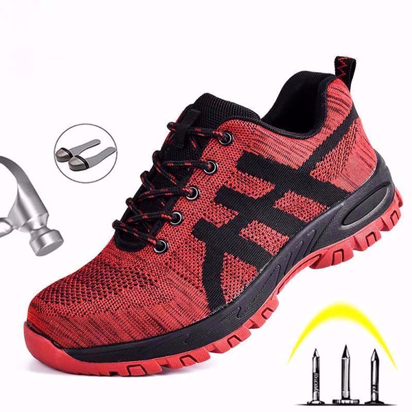 Work Shoes Men Safety Shoes Breathable Mesh Work Boots Men Sneakers ...