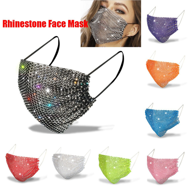 New Fashion Women's Face Mask with Diamond Masks Flashing European and ...