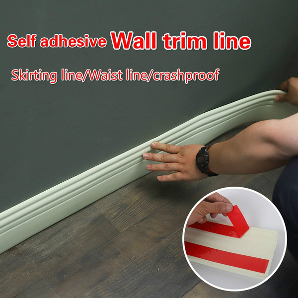 5m Self Adhesive Wall Skirting Line Baseboard Waistline Border Wall