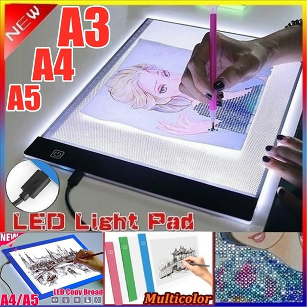 LED Light Box Tracing Drawing Light Pad Table Stencil Display USB Ultra ...