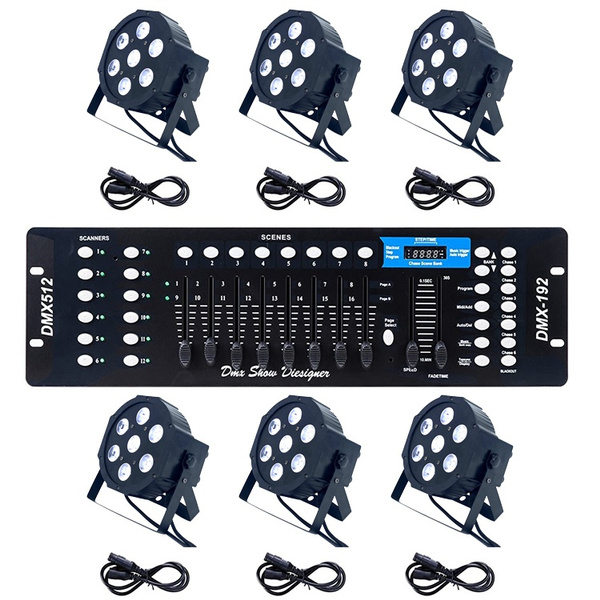LED Stage Lights DMX, 6pcs 7x12W RGB Par Can Lights with Wireless ...