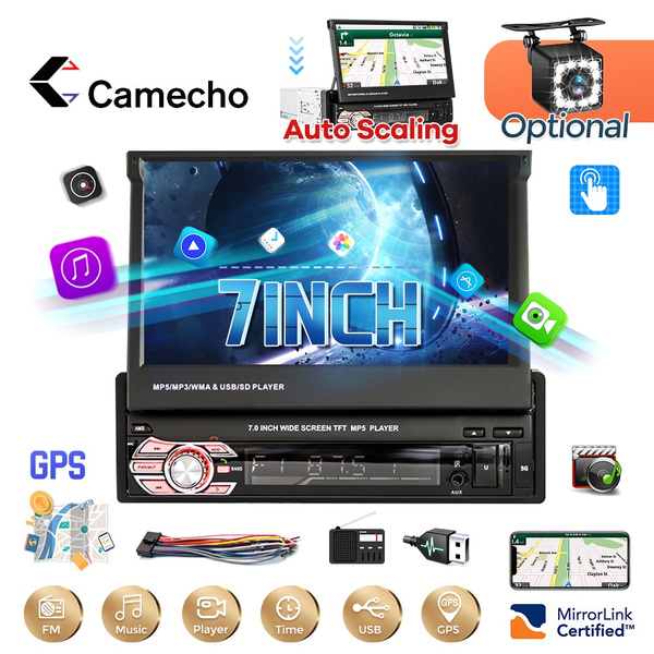 CAMECHO 1DIN Auto-scaling 7" HD Touch Screen Car Radio Autoradio GPS ...