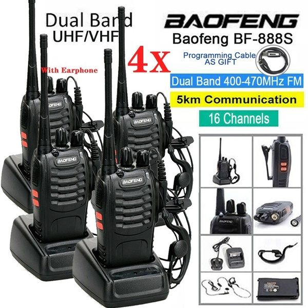 1/2/4 Pcs Baofeng BF888S Walkie Talkie Radio Two Way Radio 400-470MHz ...