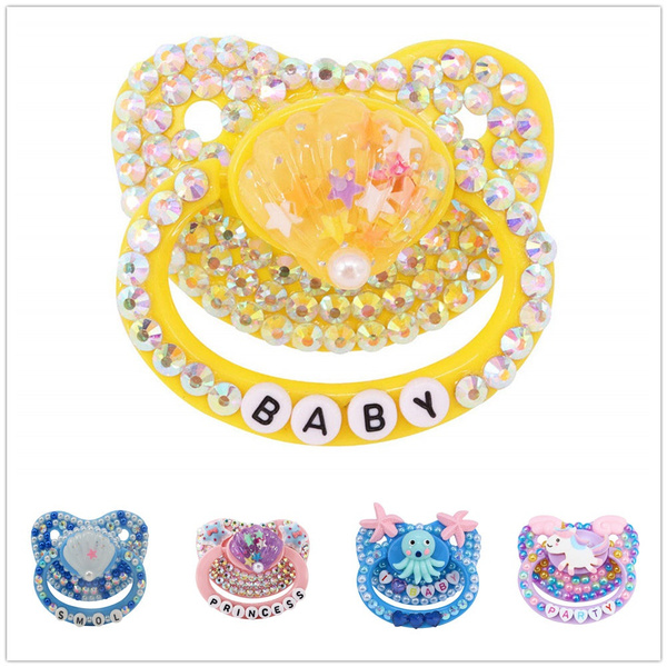 2021 Custom Glitter Blue ABDL Adult Baby Bulk Pacifier With Drill | Wish