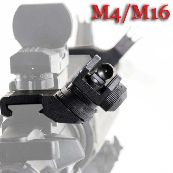 Front and Rear 45 Degree Offset Adjustable Tactical Side Sights Rifle ...