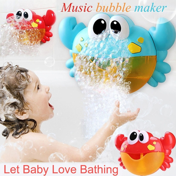 Funny Baby Electric Music Bubble Crab Blue Automatic Shower Machine ...