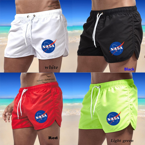 2021 Summer Shorts Pants Men Quick Dry NASA Swimming Shorts Swim Trunks ...