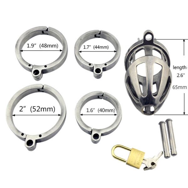 Stainless Steel Male Chastity Device 4 Size Rings Co-ck Cage DIY ...