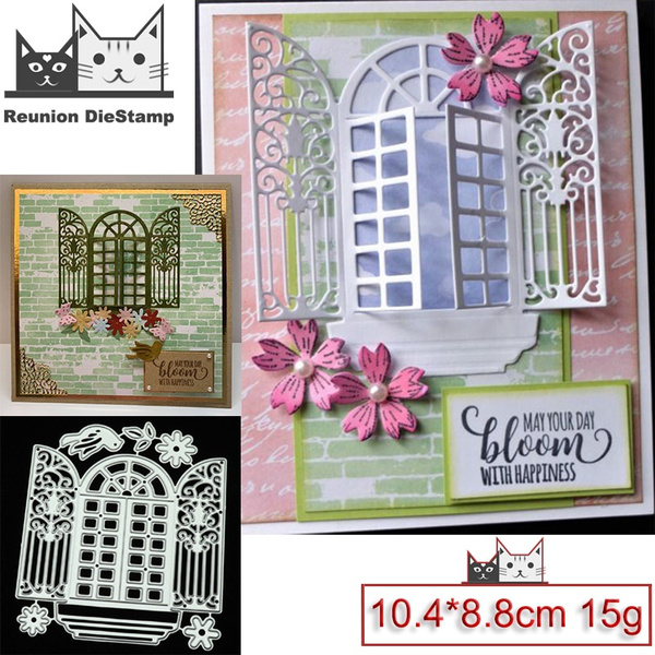 Window Door Frame Background Gift Cutting Dies Scrapbooking Dies Metal ...