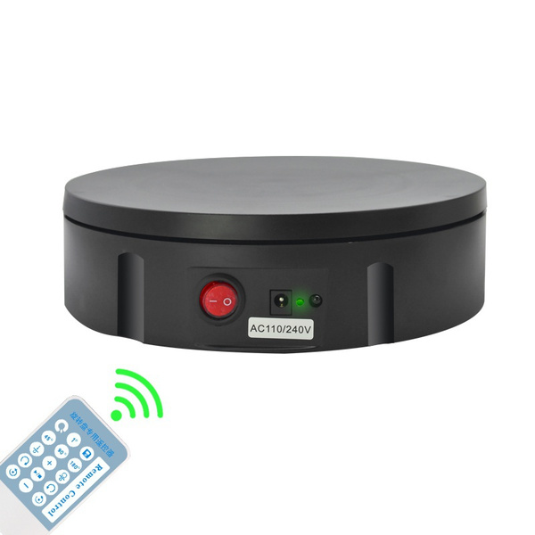 22cm Black 360 Degree Smart Electric Turntable with Remote Photography ...