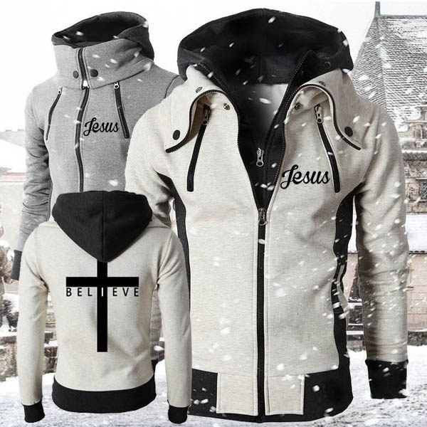 2021 Brand New Male Jesus Cross Printed Hoodies Personality Double ...
