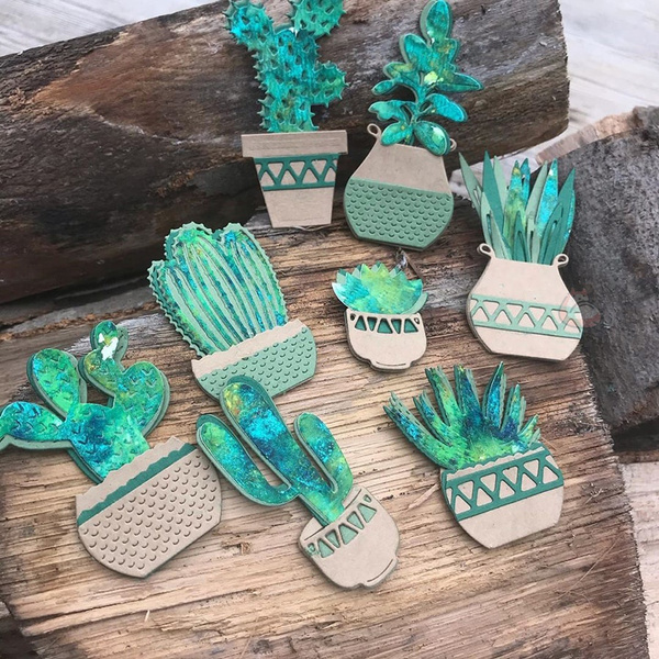 Cactus Plant Metal Cutting Dies Mold Knife Scrapbooking Stencil DIY ...