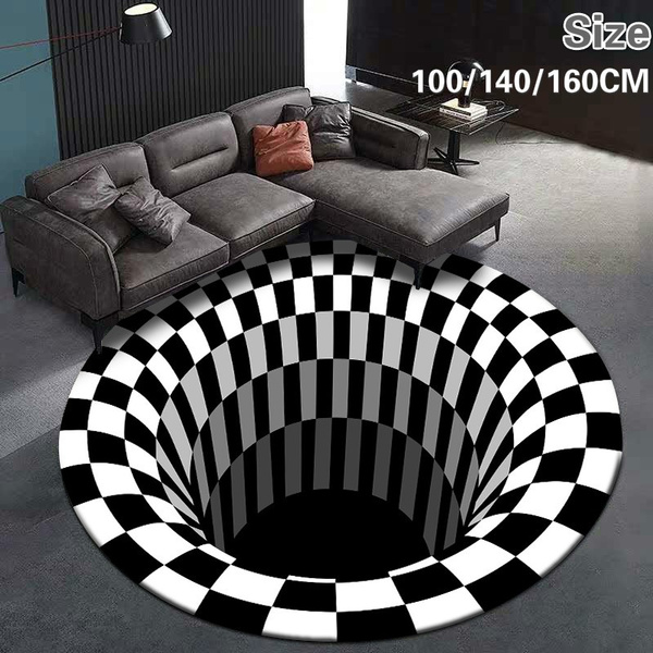 100/140/160CM 3D Bottomless Hole Optical illusion Area Rug Carpet for ...