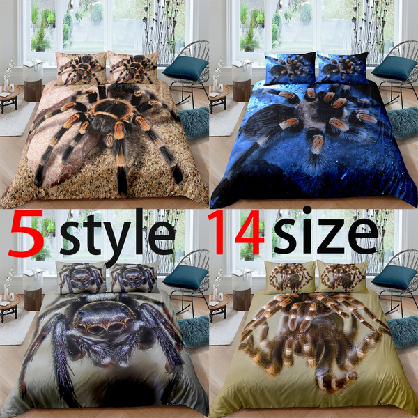 5 Style 3D Spider Luxury Home Textiles Quilt Cover Set Queen King Twin ...