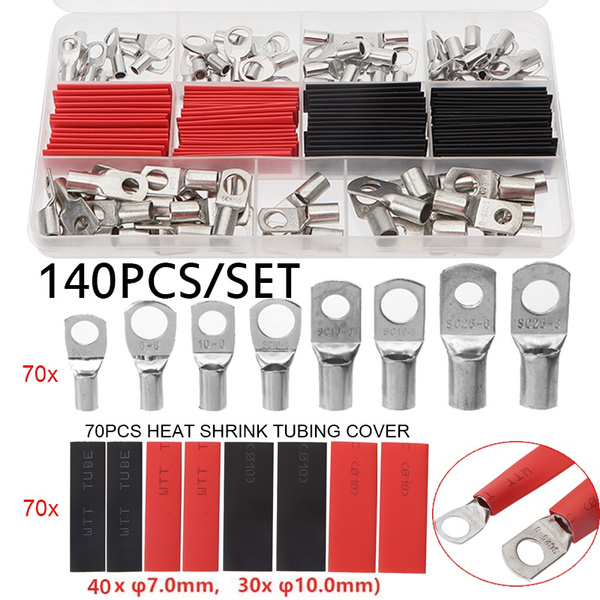140PCS Assortment Car Auto Copper Ring Terminal Wire Crimp Connector ...