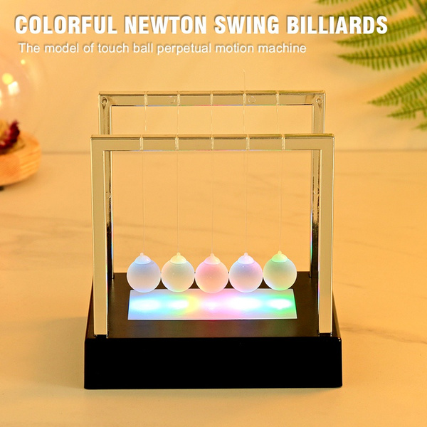 Useful New LED Newton Cradle Balance Hit Ball Science Gravity Toy Gift ...