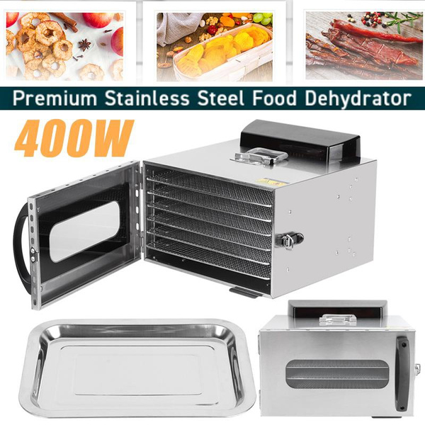 Food Dehydrator Machine 6 Stainless Steel Trays With Digital Timer And ...