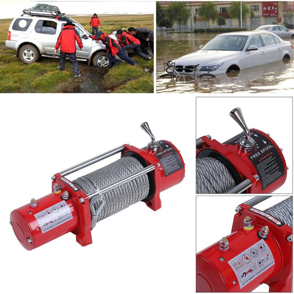 12V Electrical Winch Wire Rope Capacity Up To 13000 Pound With Remote ...