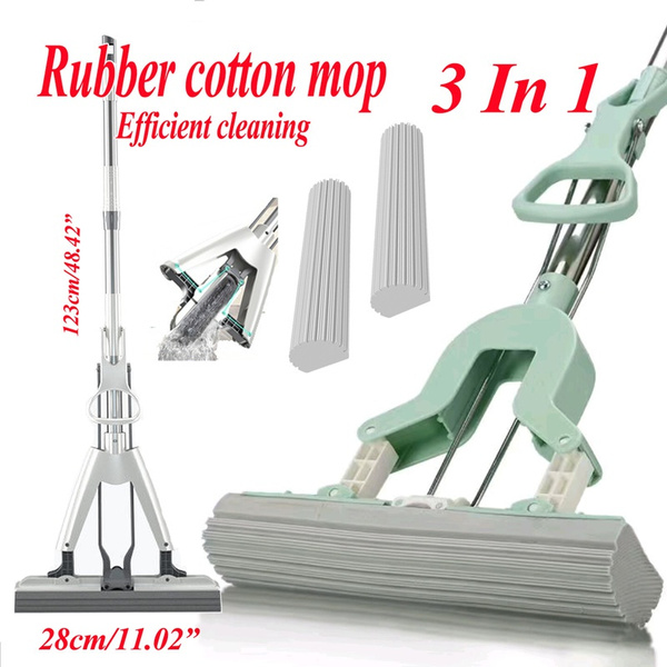 Brand New Efficient Cleaning 90° Folding Large Rubber Cotton Mop ...