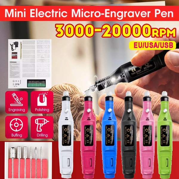 Electric Micro Engraver Pen Mini DIY Vibro Engraving Tool Kit for Metal ...