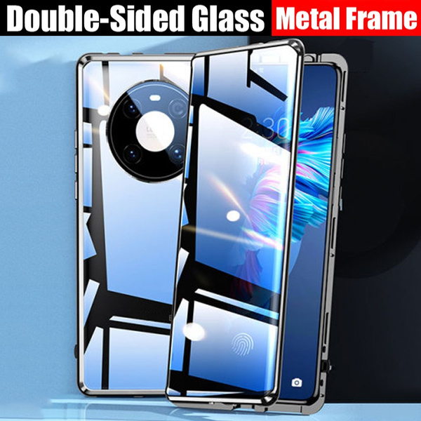Luxury Metal Frame Double Sided Glass 360 Case Cover for Redmi Note 10 ...