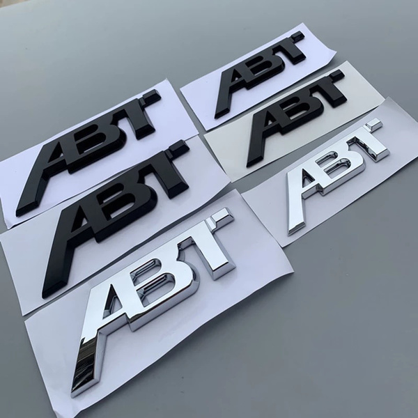 Chrome/Black Letters Emblem for ABT Car Styling Fender Side Badge Rear ...