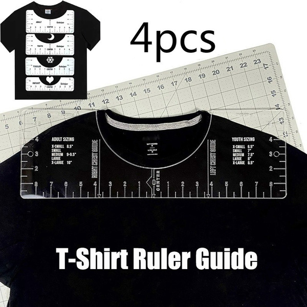 4Pcs Sewing T-Shirt Ruler Guide Vinyl T-Shirt Ruler Guide Sublimation ...