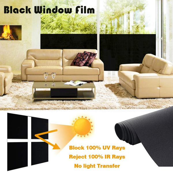 Removable 100% Light Blocking Static Total Blackout Window Film Privacy ...