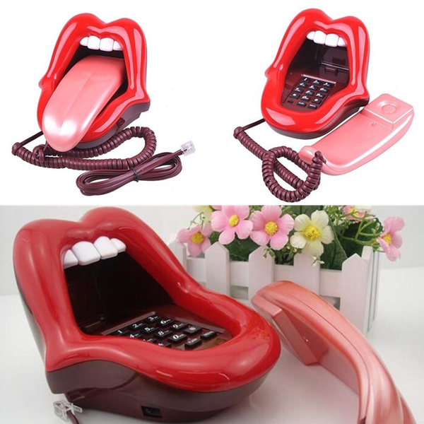 Novelty Tongue Stretching Sexy Lips Mouth Corded Phone Telephone with ...
