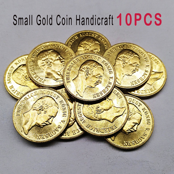 1914 10pcs Small Gold Coin Handicraft Brass Coins Decorative ...
