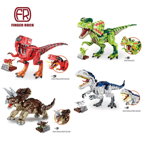Finger Rock Dinosaur Building Block Model with Simulation Sound Effect ...