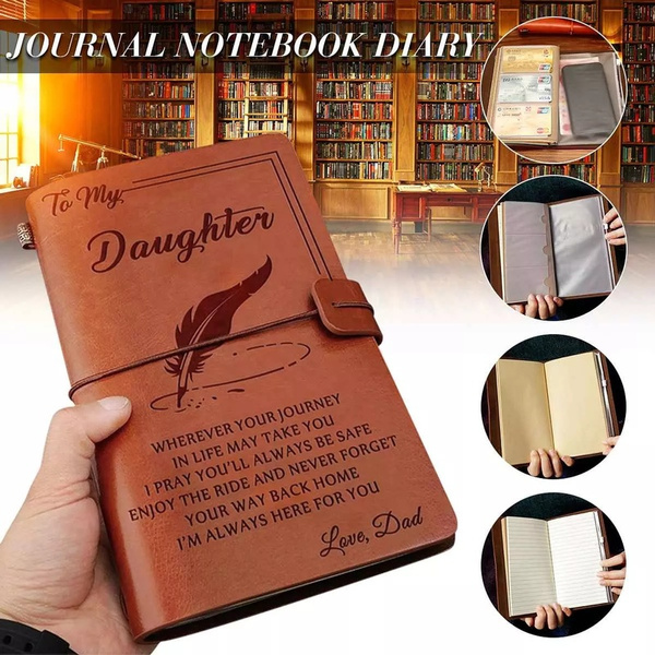 Engraved Leather Journal Notebook Diary To My Daughter Notebook Diary ...