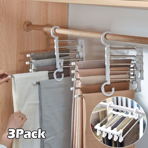 5-Layers Foldable Pants Rack Jeans Trousers Pants Hangers Multi Pant ...