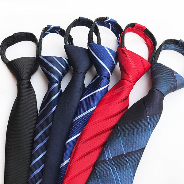 VEEKTIE Zipper 8cm Business Necktie for Man Lazy Mens Tie Easy To Pull ...