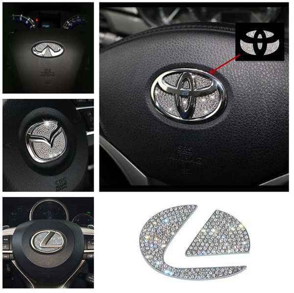 Car Steering Wheel Logo Diamond 3D Sticker Fit For Toyota, Lexus ...