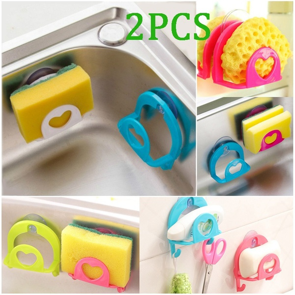 2Pcs Kitchen Holder Sponge Holder Suction Cup Sink Holder Kitchen Tools ...